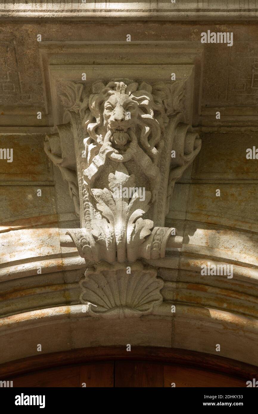 Elements of architectural decorations of buildings, a beam under the ...