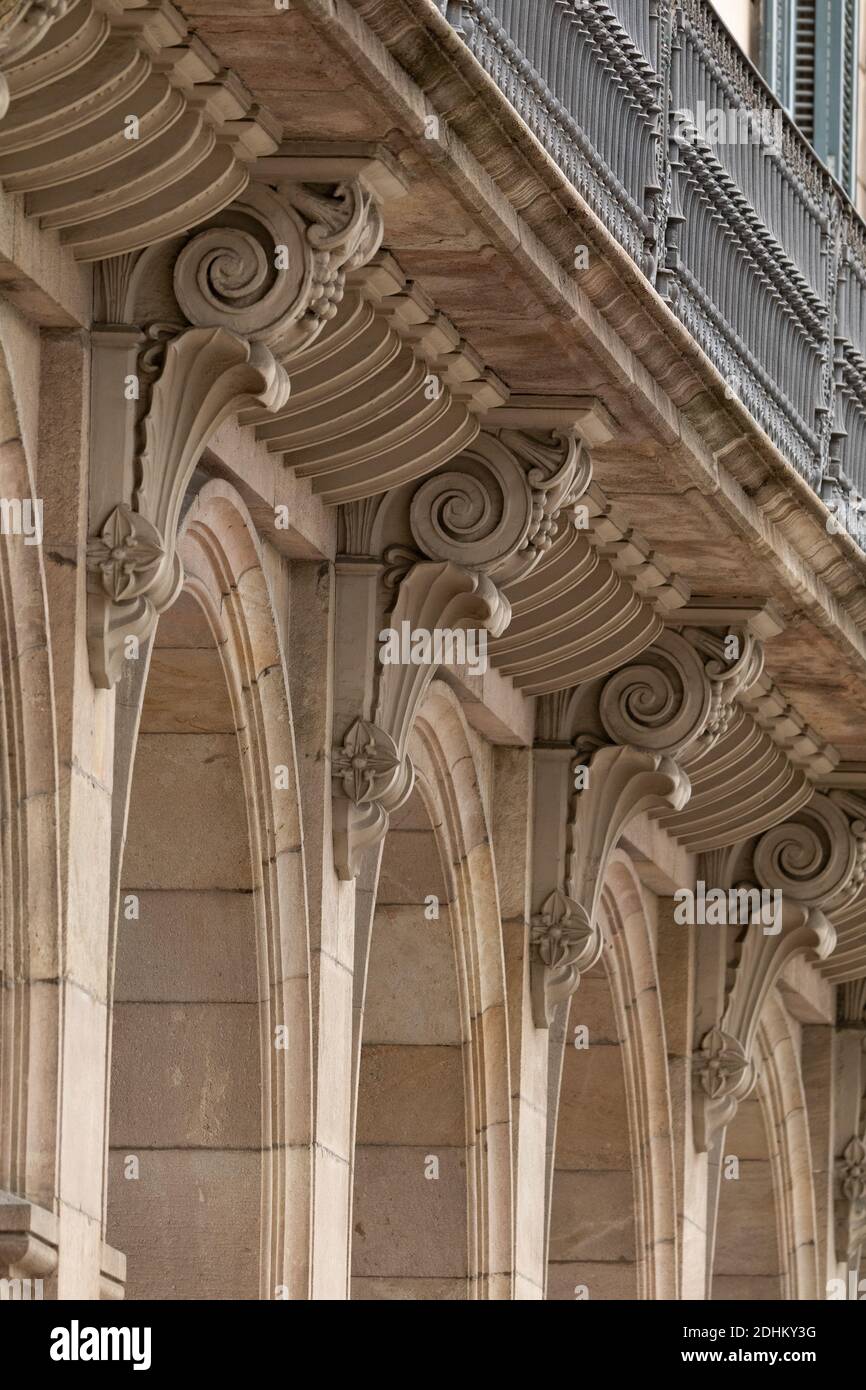 Elements of architectural decorations of buildings, a beam under the ...