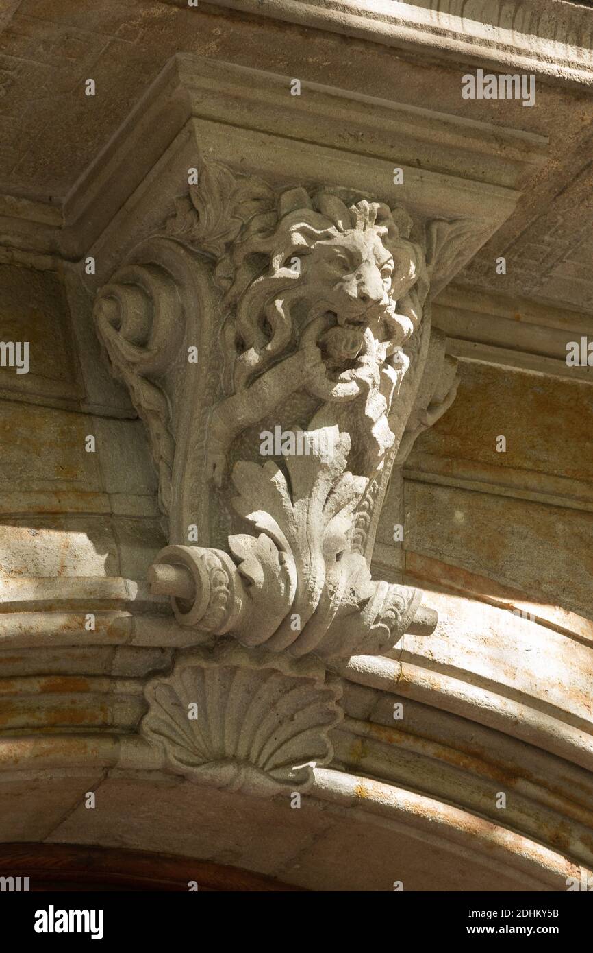Elements of architectural decorations of buildings, a beam under the ...