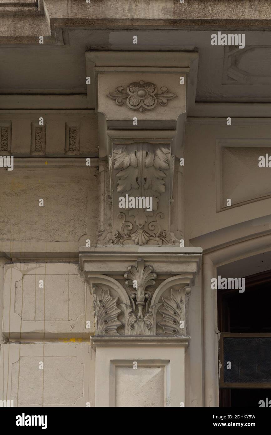 Elements of architectural decorations of buildings, a beam under the ...