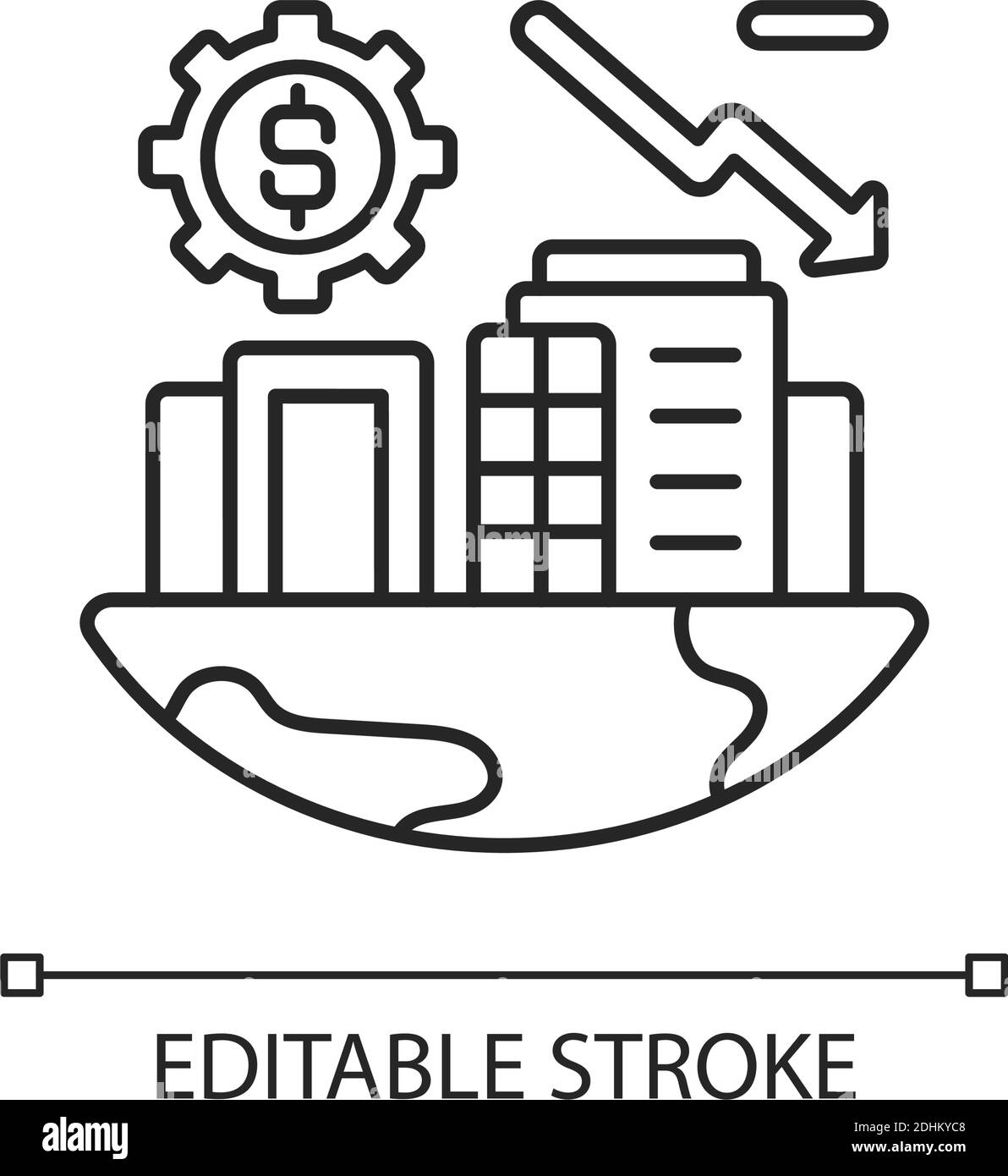 Economic crisis linear icon Stock Vector Image & Art - Alamy