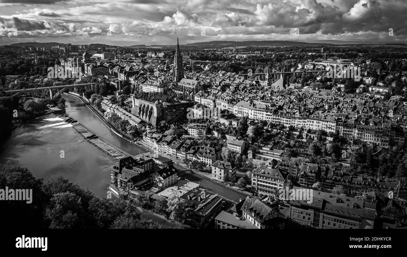 Aerial view over the city of Bern - the capital city of Switzerl Stock ...