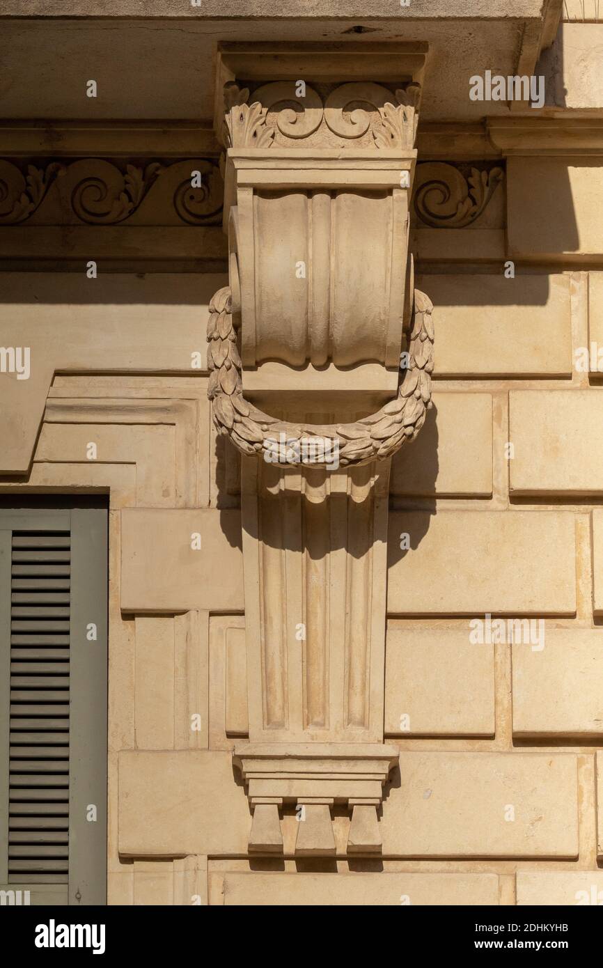 Elements of architectural decorations of buildings, a beam under the ...