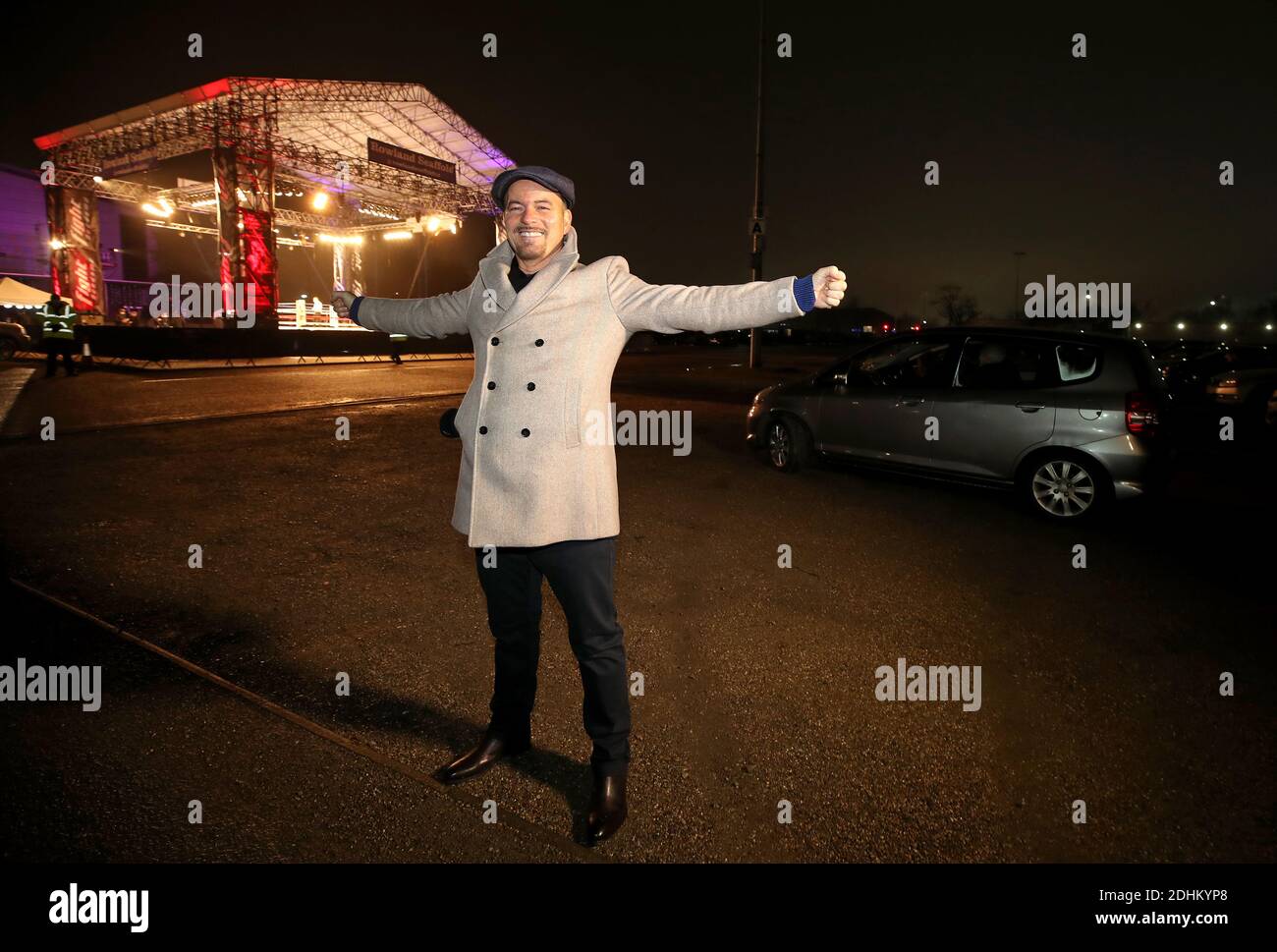 Promotor Dennis Hobson stands in front of the ring before the Drive-In ...
