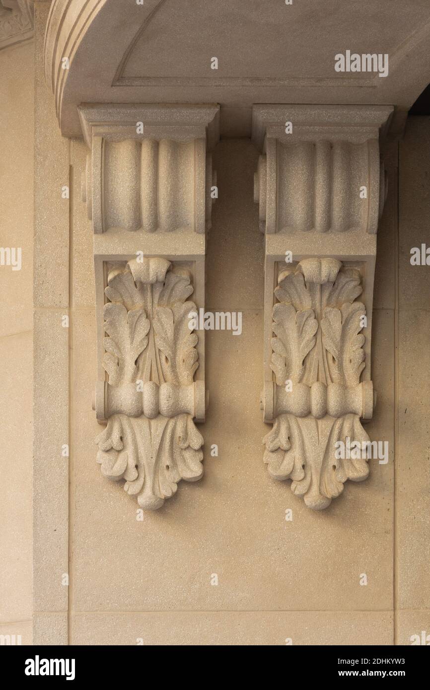 Elements of architectural decorations of buildings, a beam under the ...