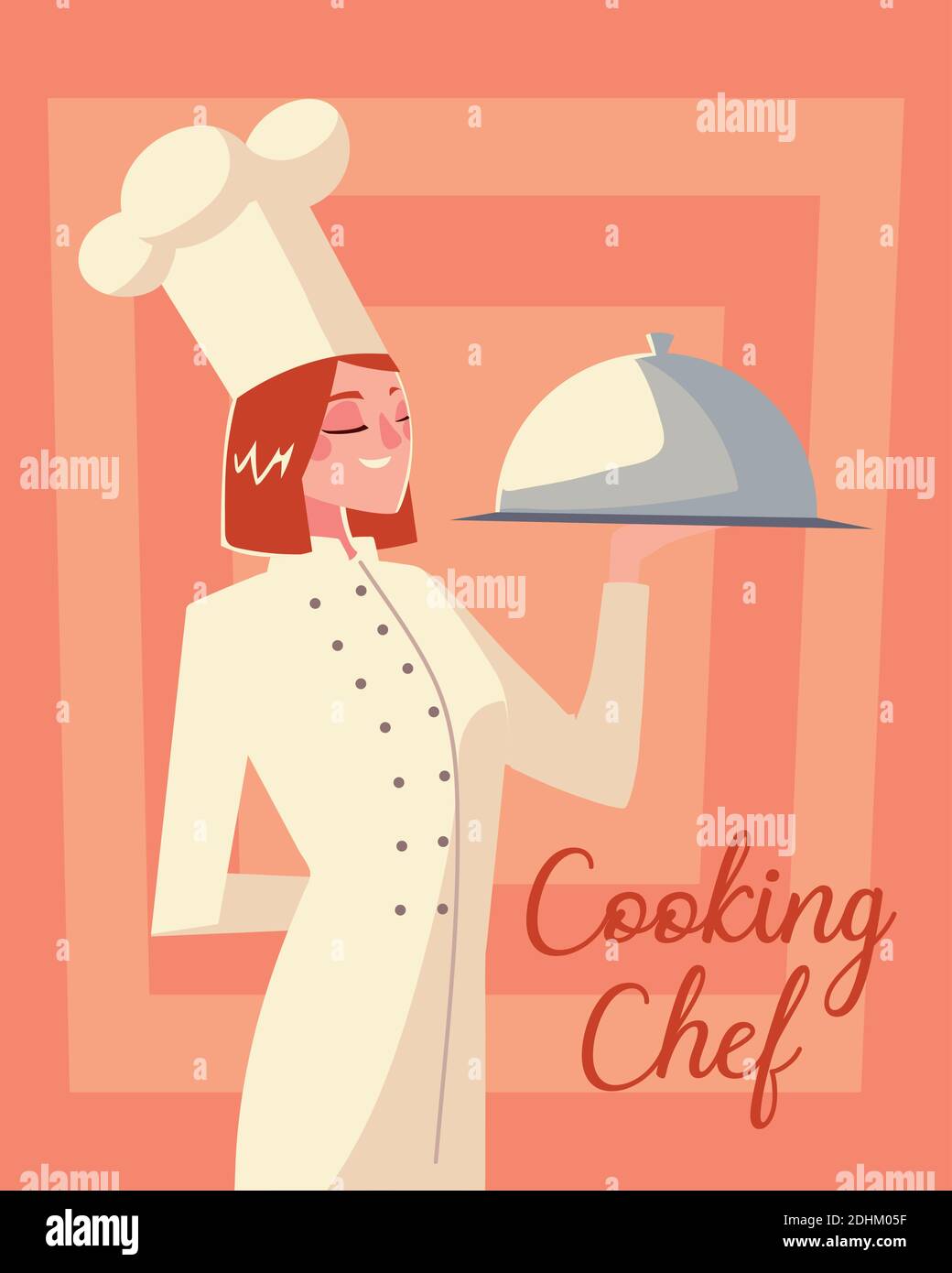 female chef catering service worker professional restaurant vector ...