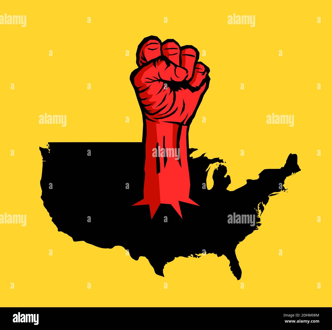 Raised and clenched fist in the United states of America - violent ...