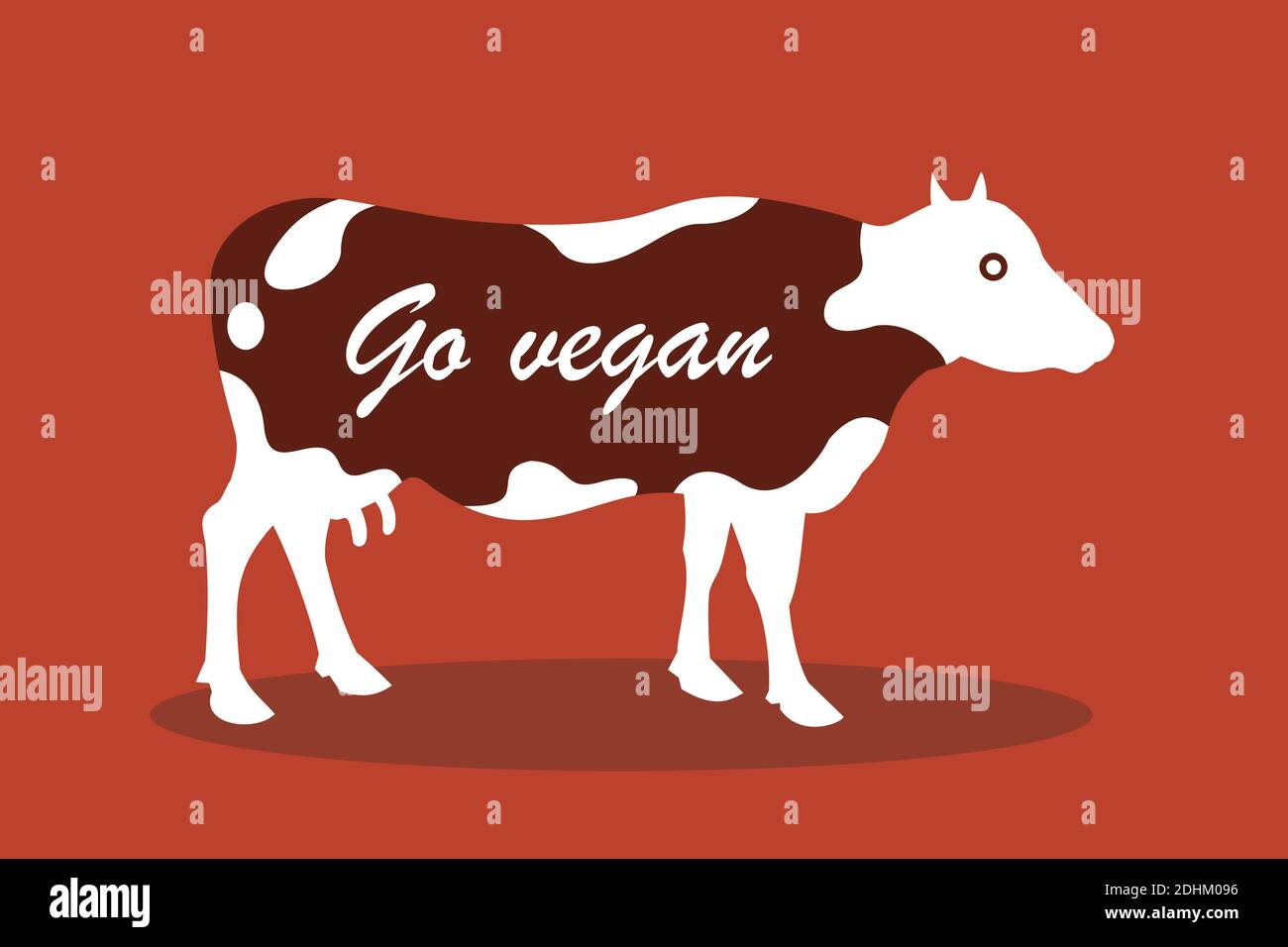 Cow, cattle and livestockis labeled by Go vegan text - veganism and ...