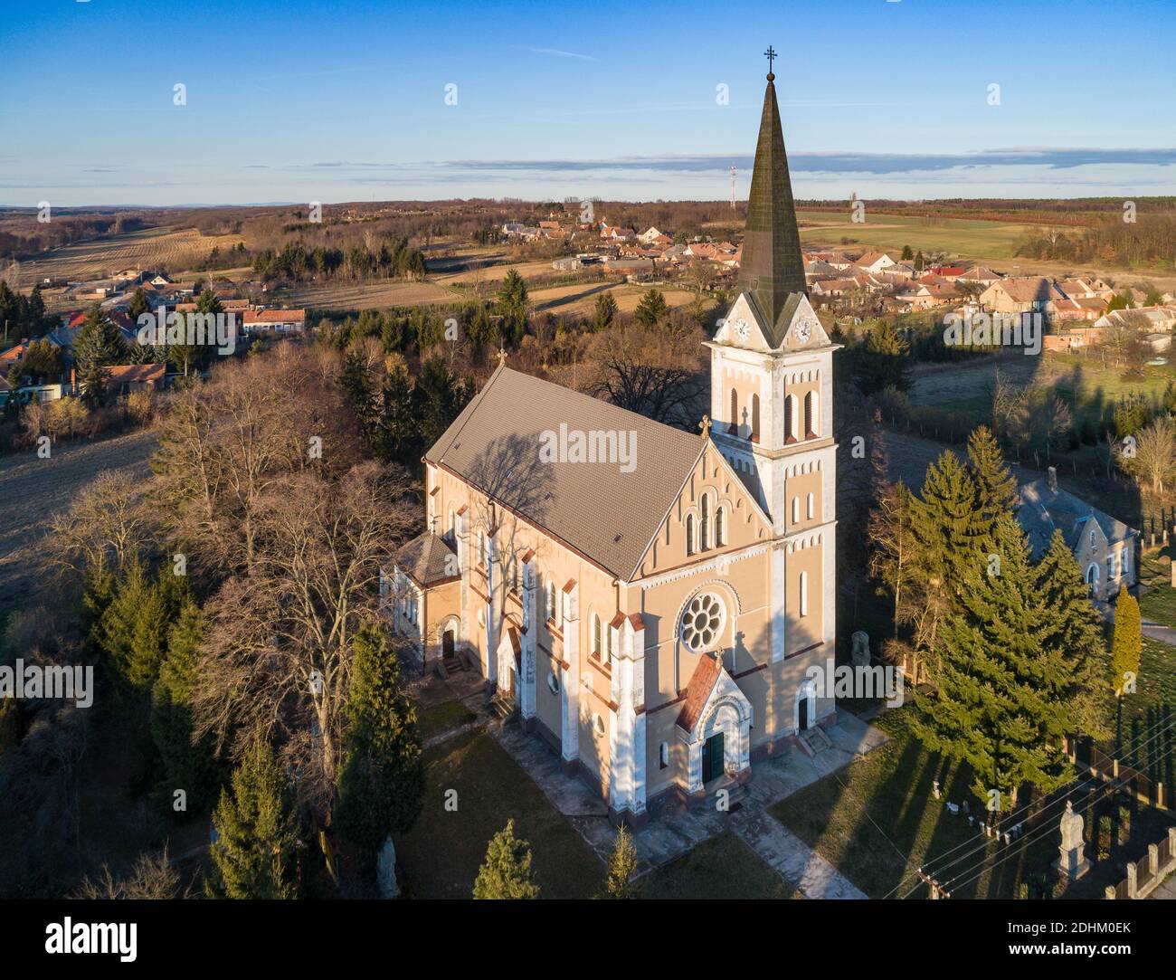 Aerial photo of Church in Inke Stock Photo - Alamy