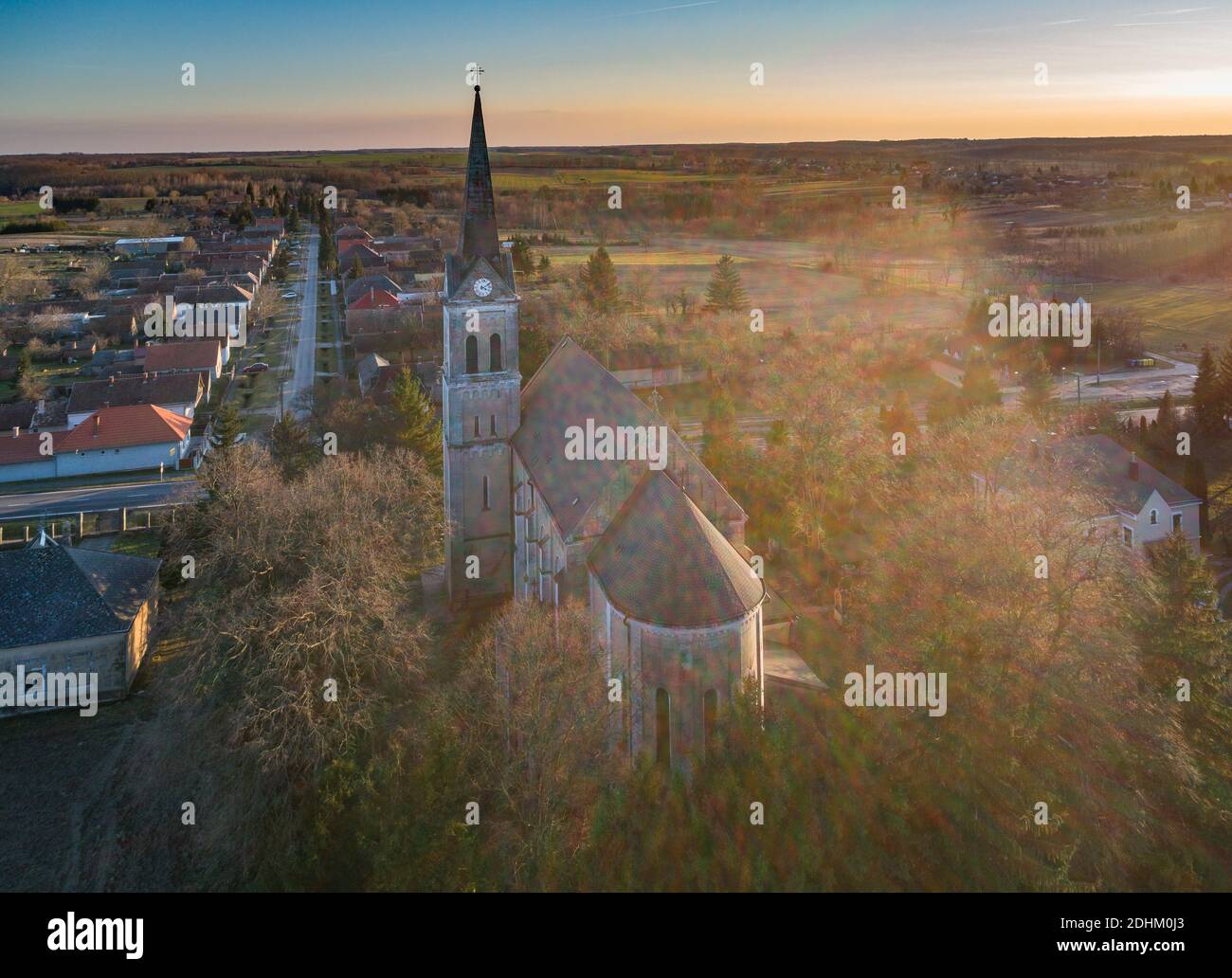 Aerial photo of Church in Inke Stock Photo - Alamy