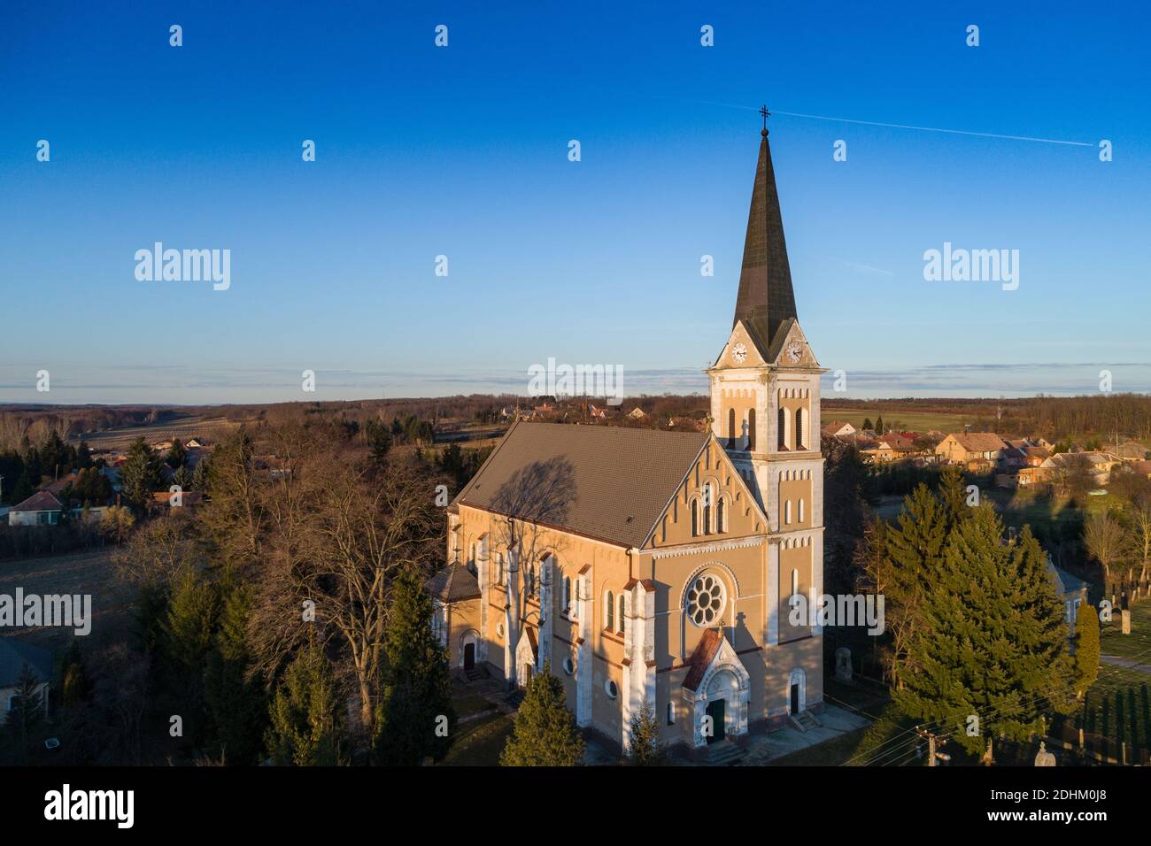 Aerial photo of Church in Inke Stock Photo - Alamy
