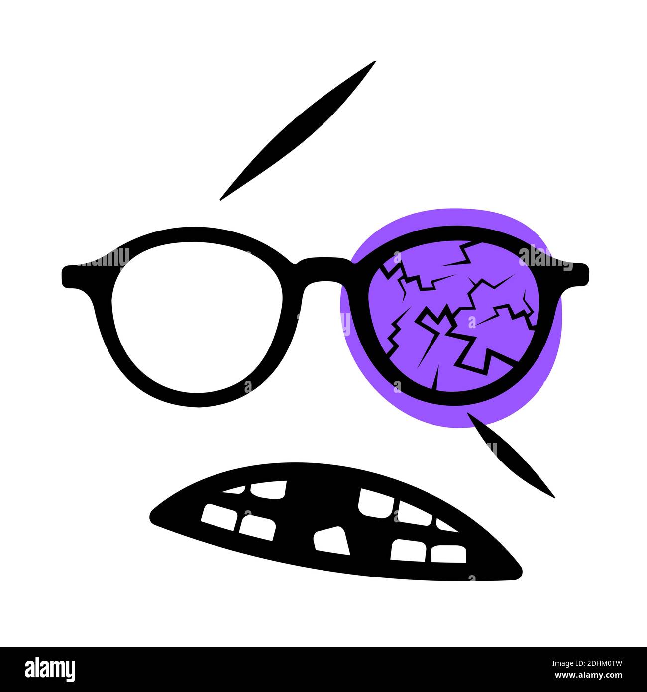 Injured beaten person after fight - wounded face with broken glasses ...