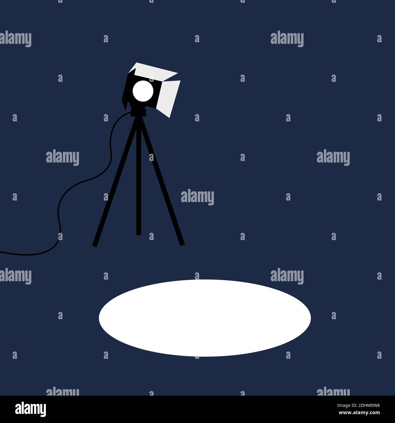 Spotlight and studio light. Dark area is floodlit by bright light from ...