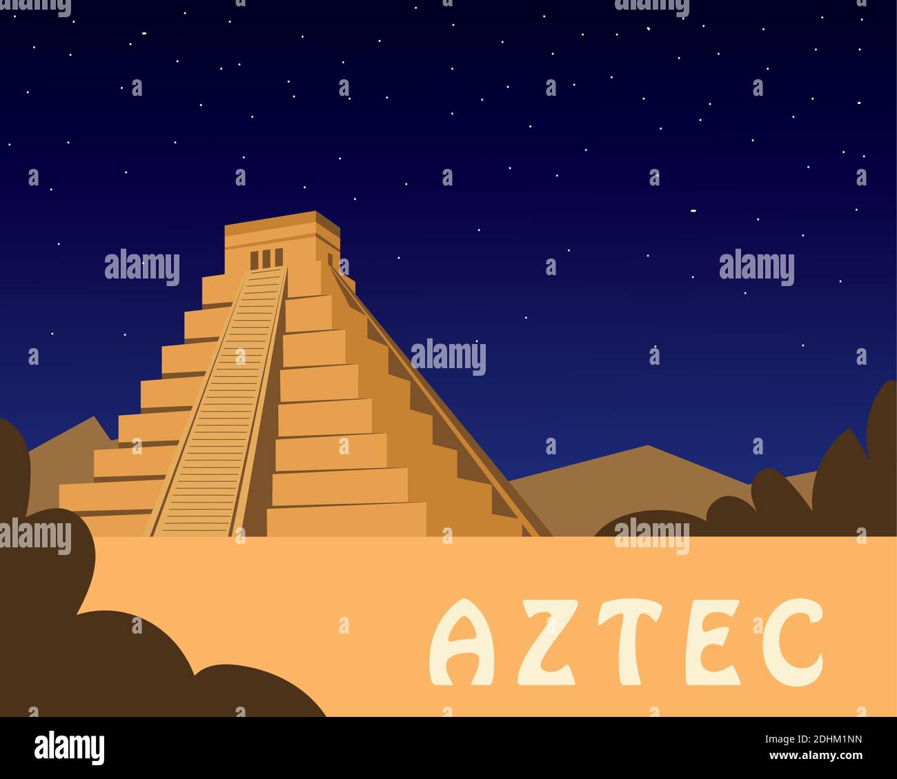 mexican pyramid ancient aztec icon design vector illustration Stock ...