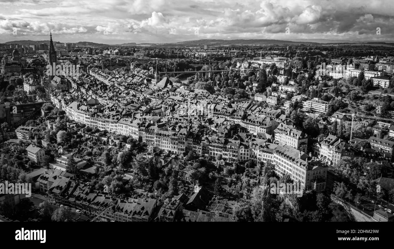 Aerial view over the city of Bern - the capital city of Switzerl Stock ...