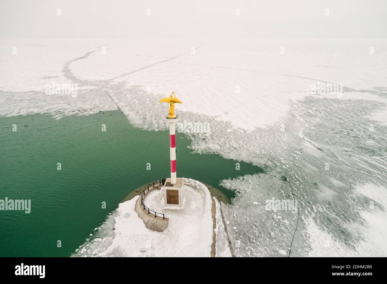 frozen lake Balaton in Siofok Stock Photo - Alamy