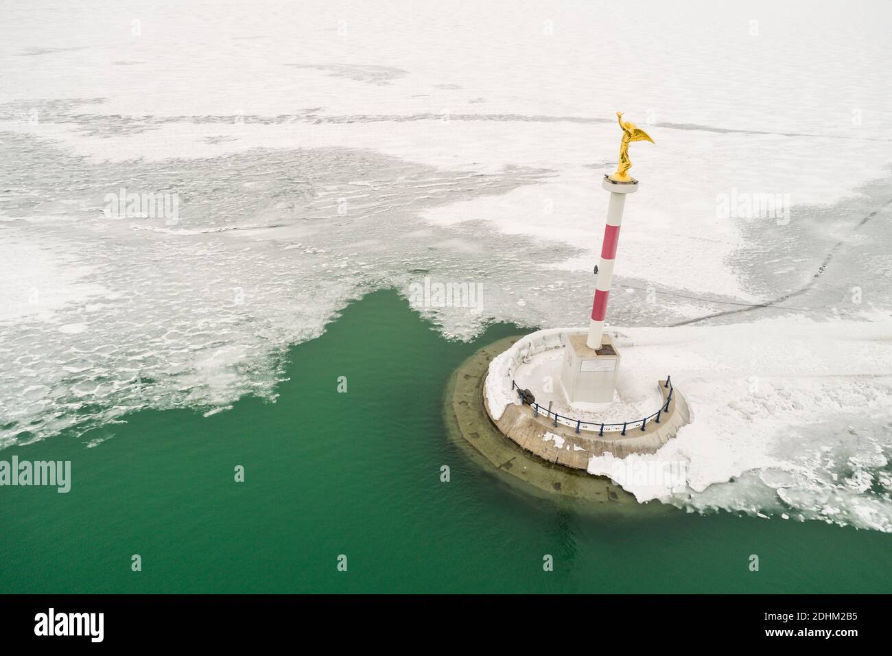 frozen lake Balaton in Siofok Stock Photo - Alamy