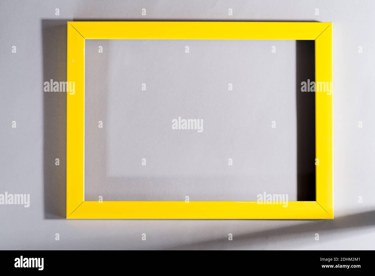 Yellow frame with shadows on grey background. Trendy colors 2021 Stock ...
