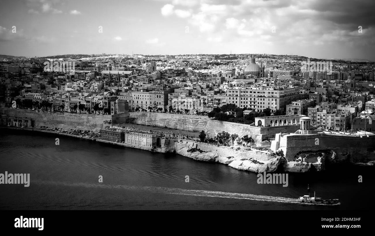 Amazing aerial view over Valletta the capital city of Malta Stock Photo ...