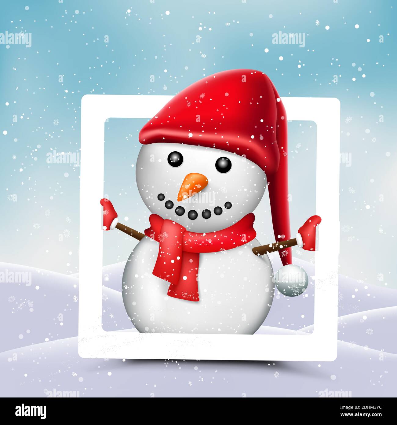 Christmas photo frame with snowman inside Stock Vector Image & Art - Alamy