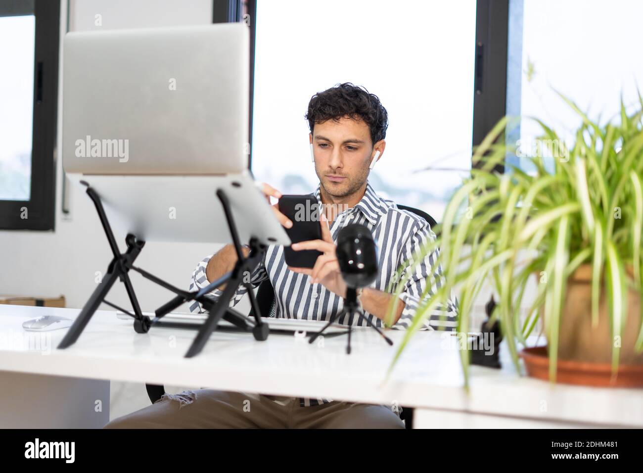 work from home with the computer in the office Stock Photo - Alamy