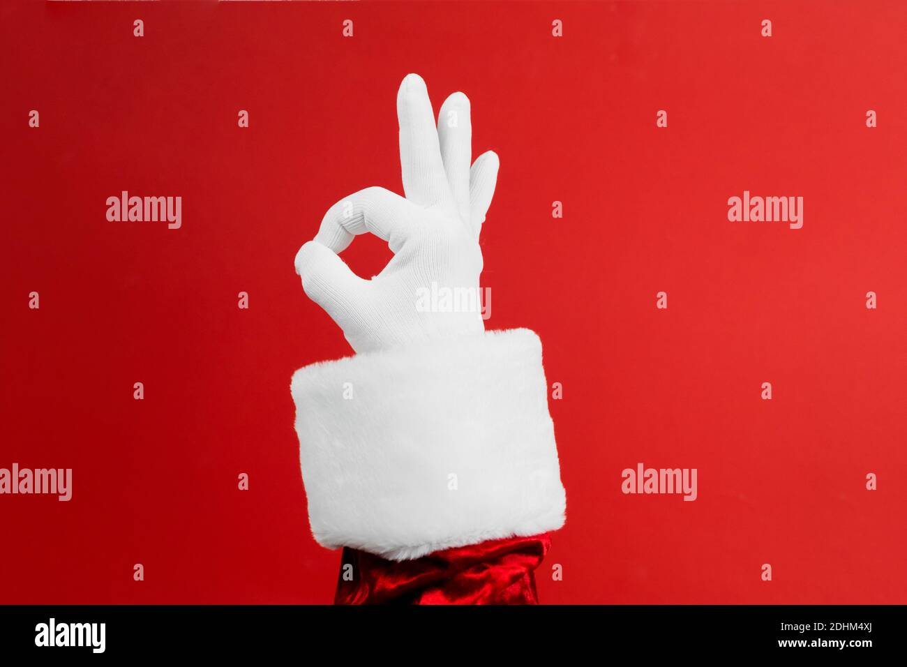 Santa claus hand doing ok sign with fingers, gesturing excellent symbol ...
