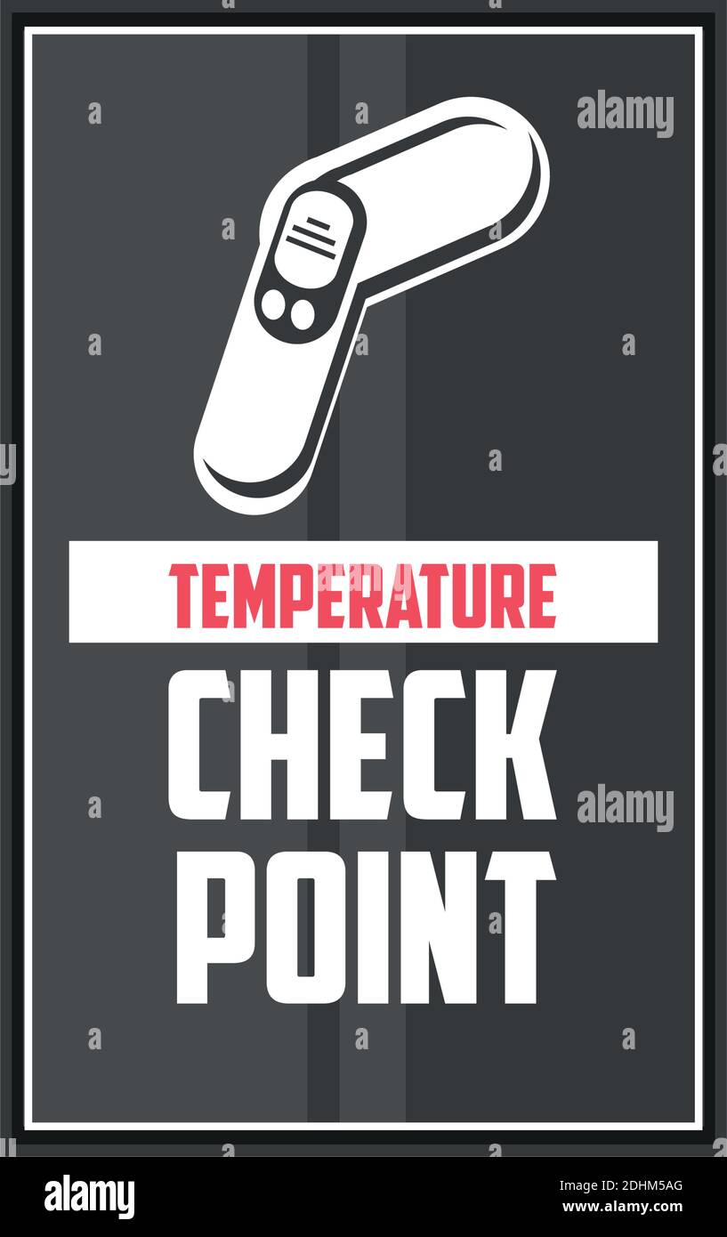prevention of covid 19, warning sign temperature check point vector ...