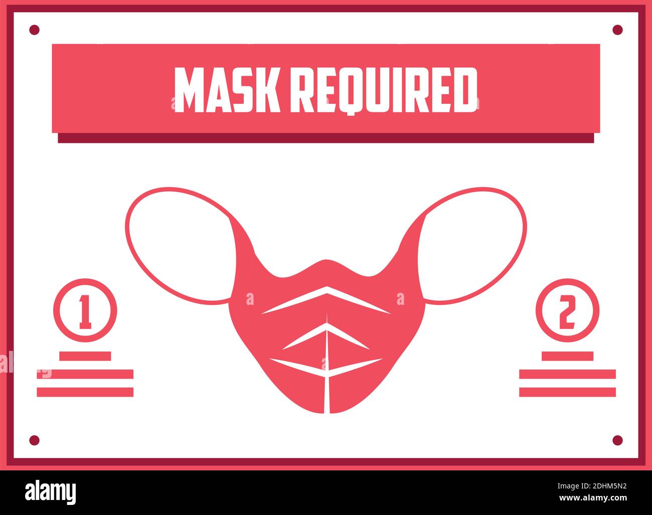 prevention of covid 19, attention board with message mask required ...