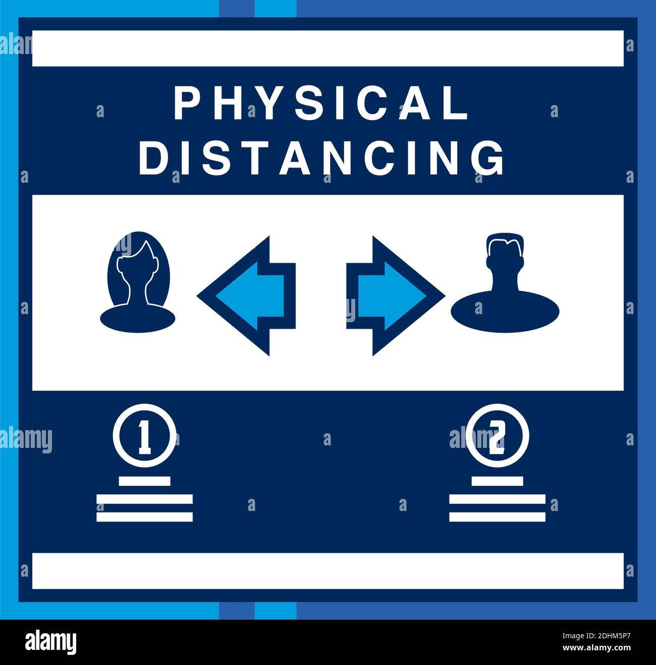prevention of covid 19, physical distancing, warning sign sticker ...