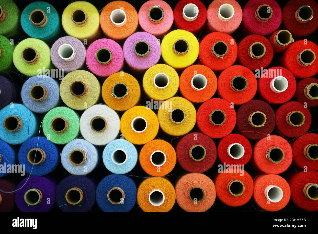 Large amount of different colored sewing thread at John Smedley in ...