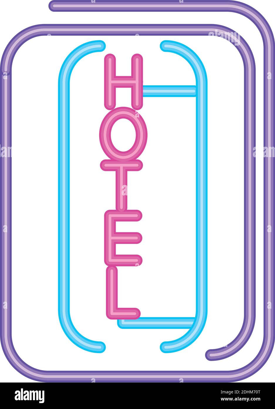 hotel advertising neon sign icon on white background vector ...