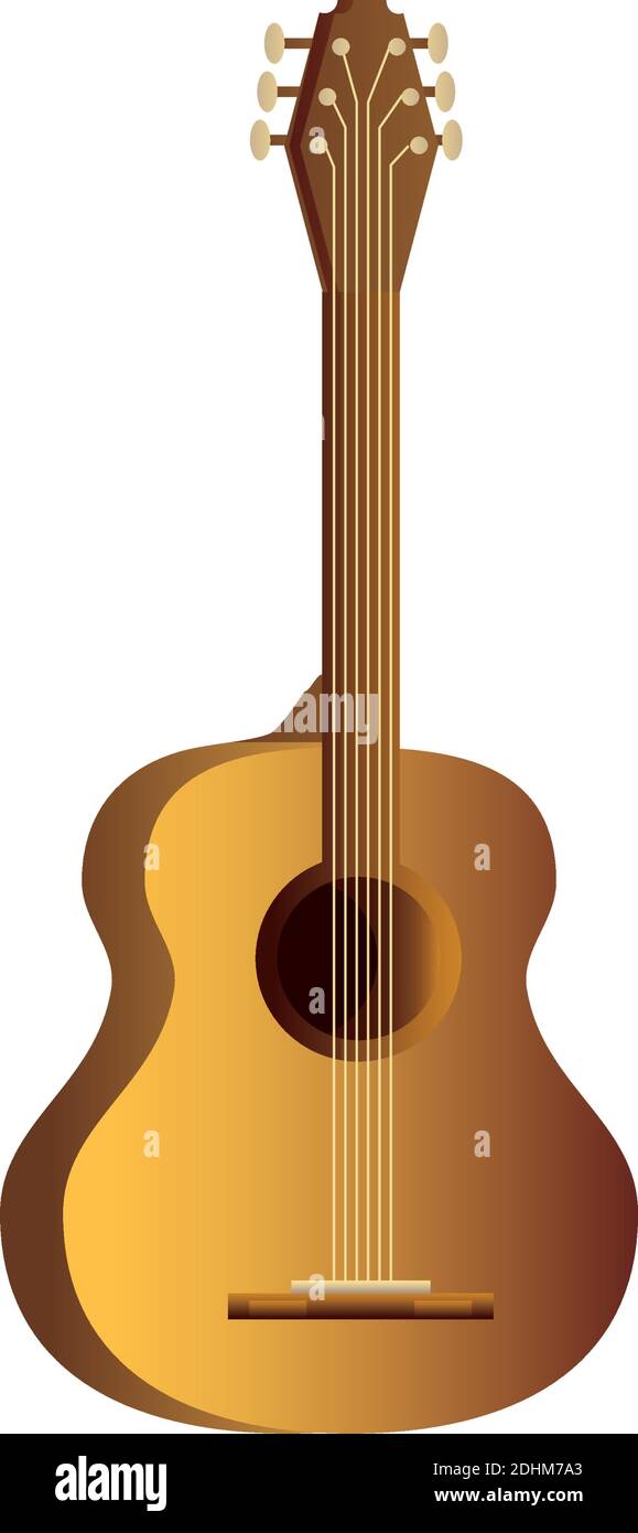 acoustic guitar string musical instrument vector illustration detailed ...