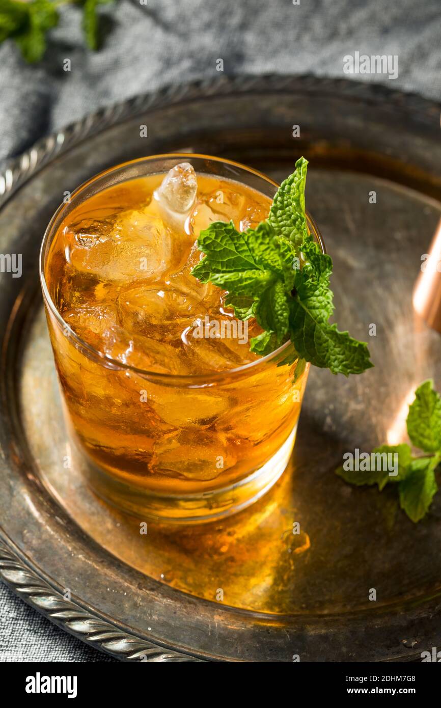 Boozy Refreshing Stinger Cocktail with Mint and Brandy Stock Photo - Alamy
