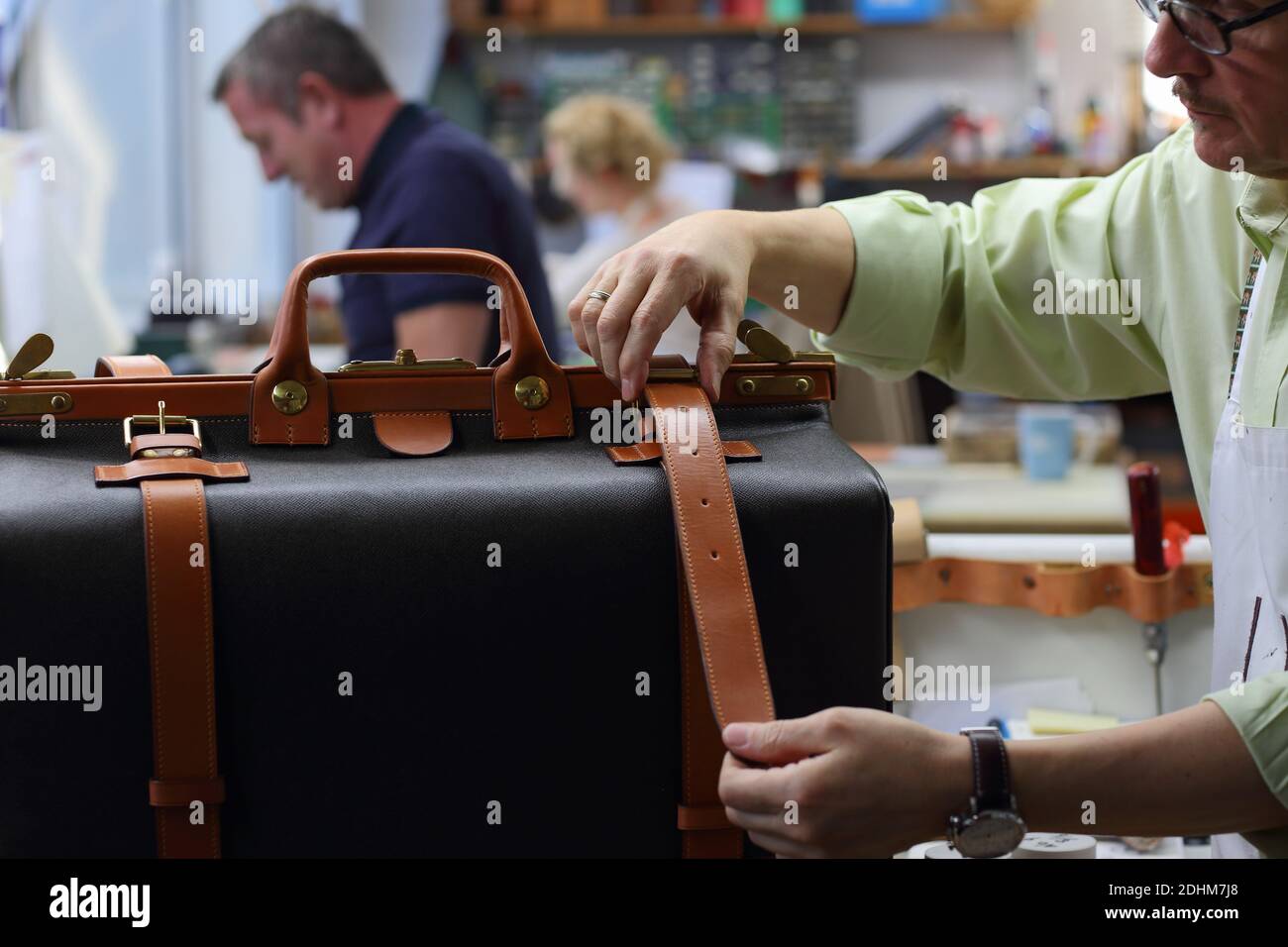 Traditional leather making process handmade hi-res stock photography ...