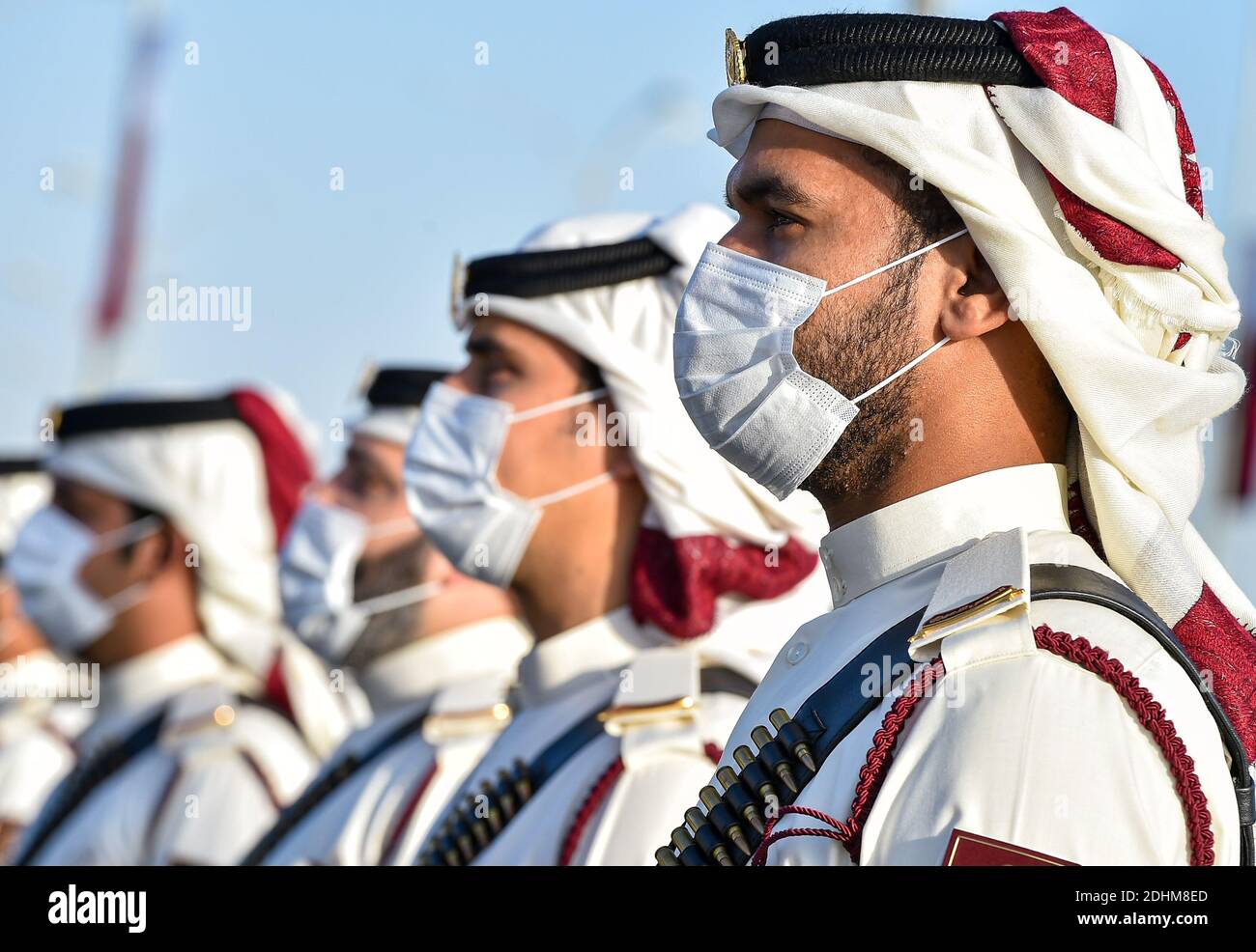 Doha, Qatar. 11th Dec, 2020. Qatari police officers participate in a ...