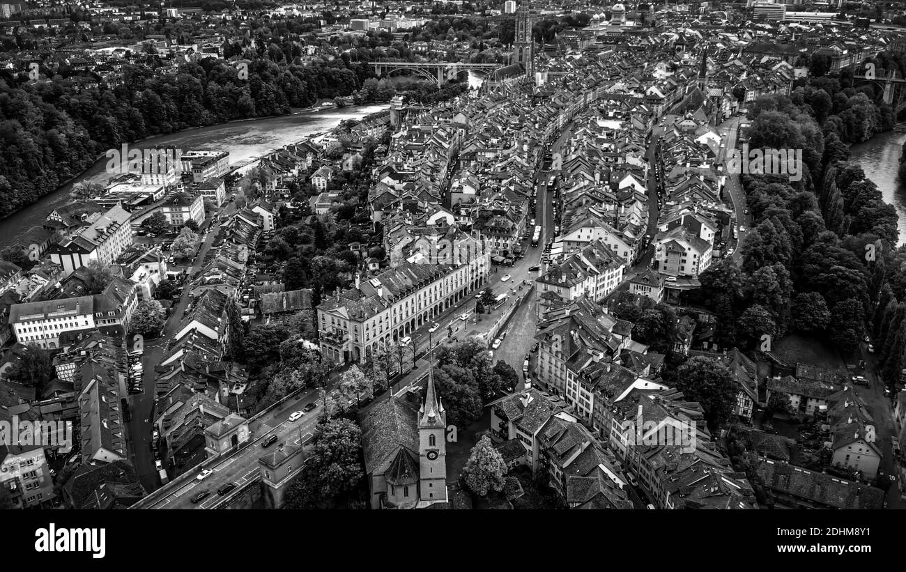 Aerial view over the city of Bern - the capital city of Switzerl Stock ...