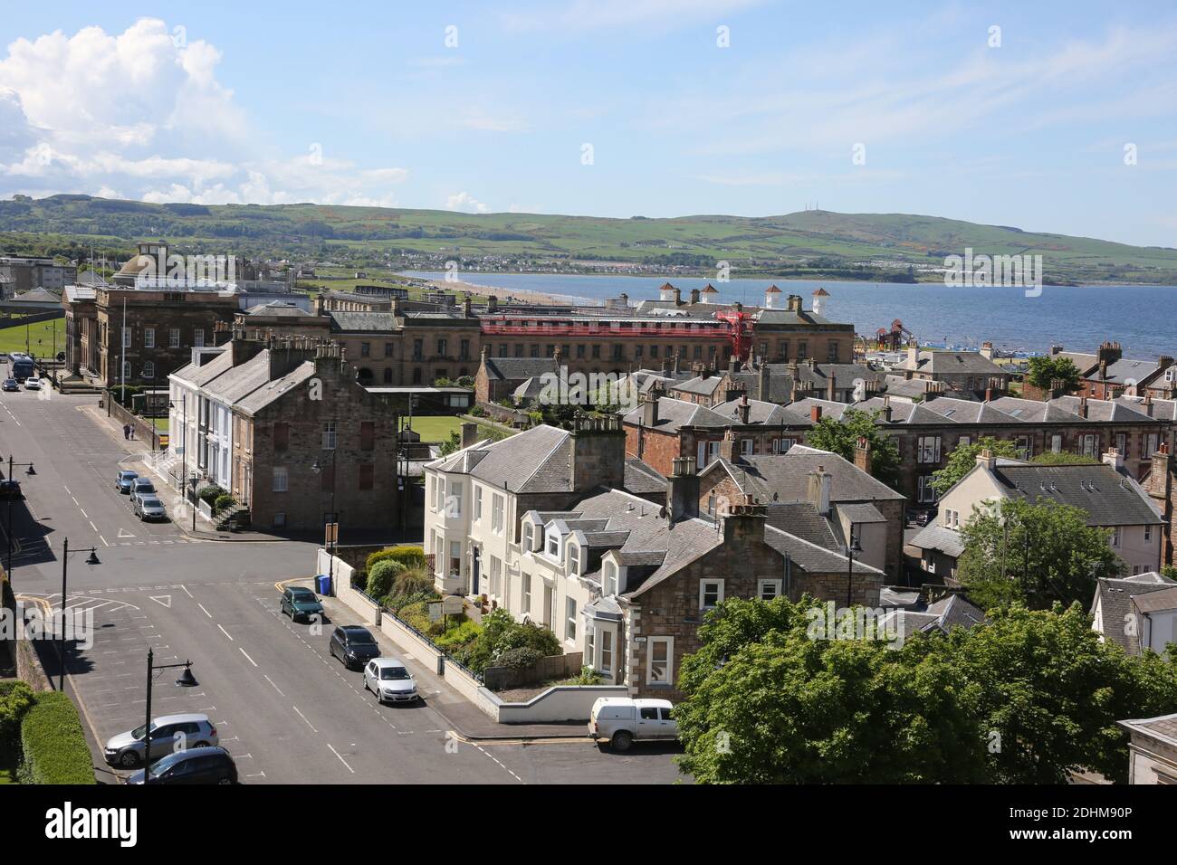Ayr, Ayrshire, Scotland, UK. Elevated view of Ayr and surrounding area ...