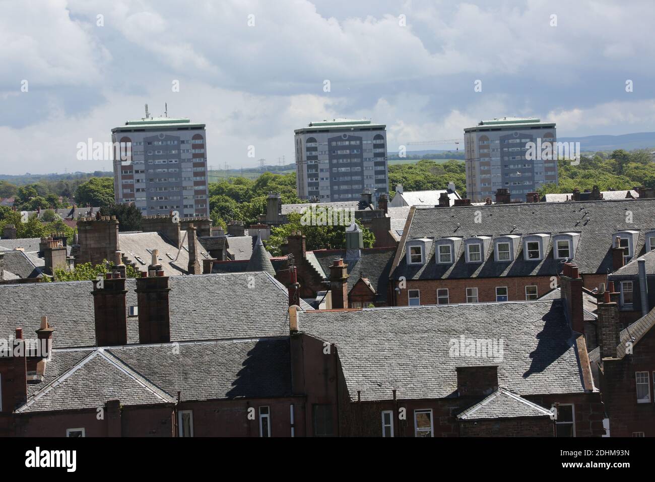 Ayr, Ayrshire, Scotland, UK. Elevated view of Ayr and surrounding area ...