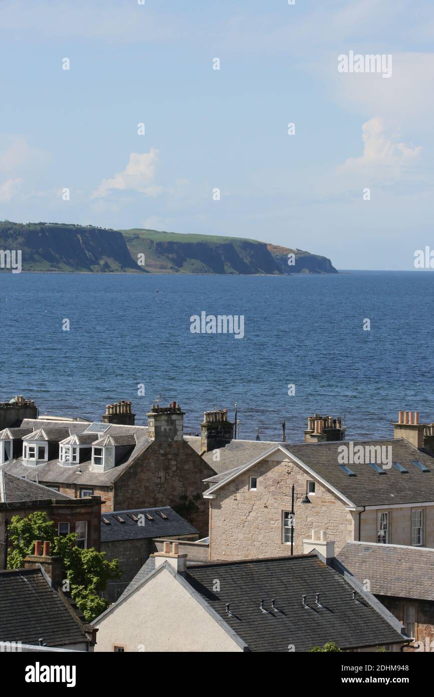 Ayr, Ayrshire, Scotland, UK. Elevated view of Ayr and surrounding area ...