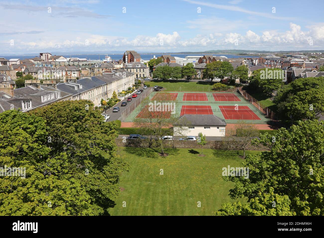 Ayr, Ayrshire, Scotland, UK. Elevated view of Ayr and surrounding area ...