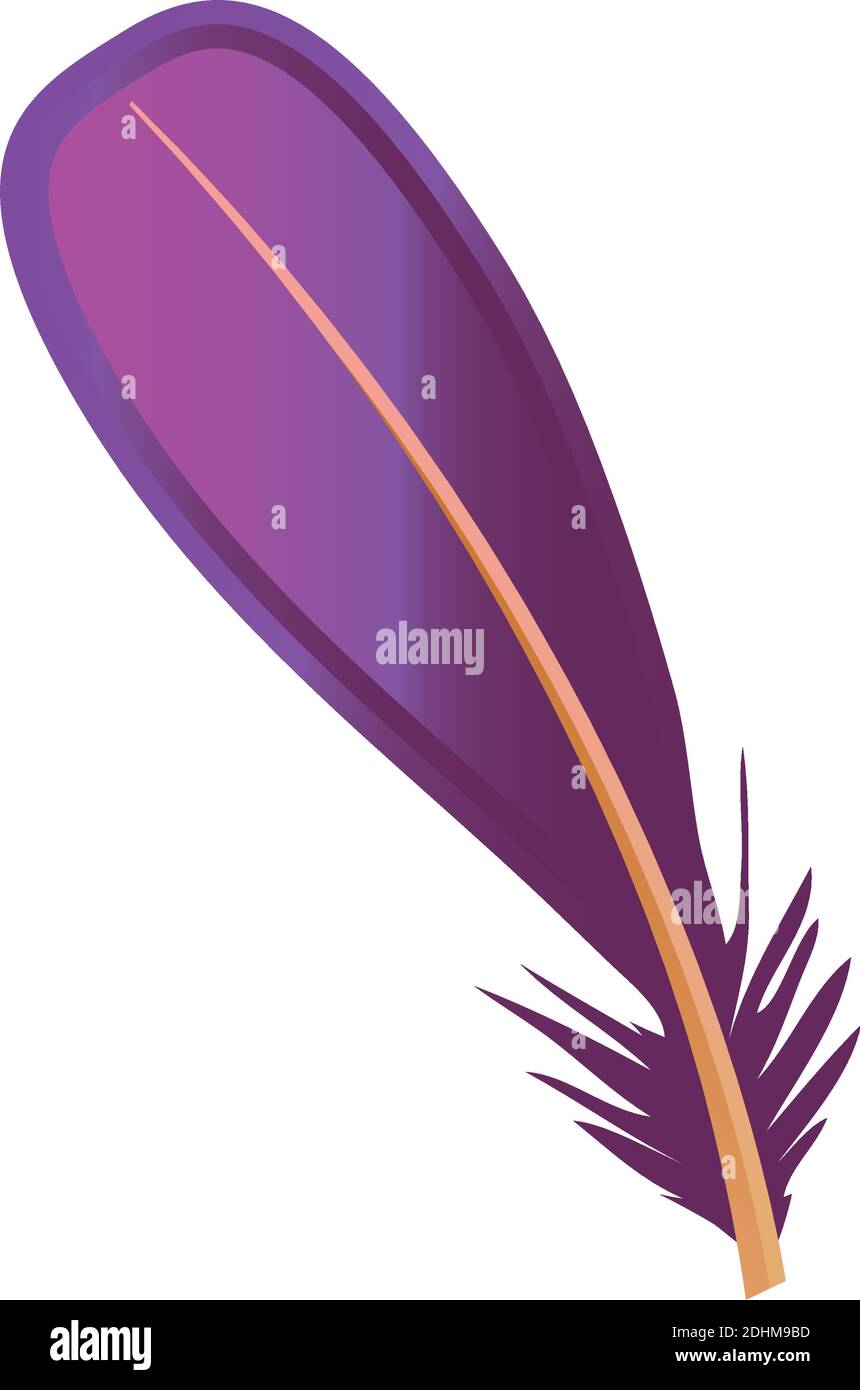 purple feather nature antique decoration icon vector illustration Stock ...