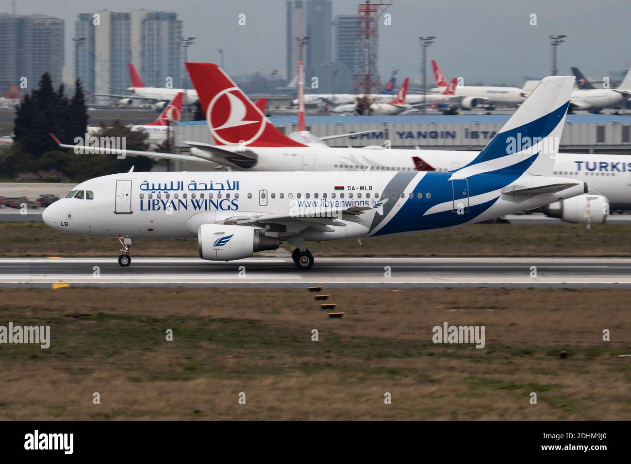 Istanbul / Turkey - March 27, 2019: Libyan Wings Airbus A319 5A-WLB ...