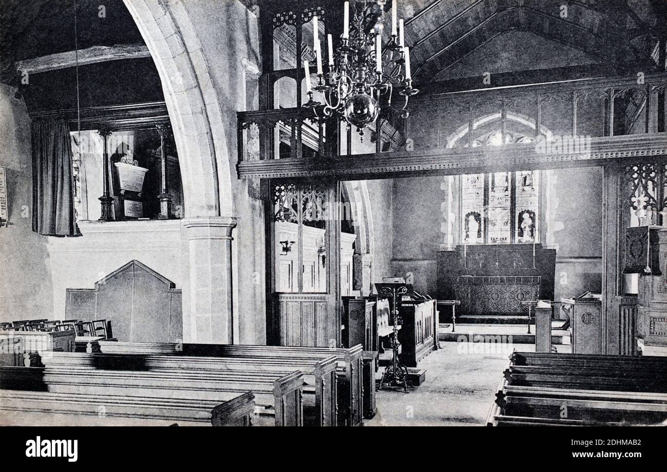 A historical view of the interior of St Dunstan Church, West Peckham ...