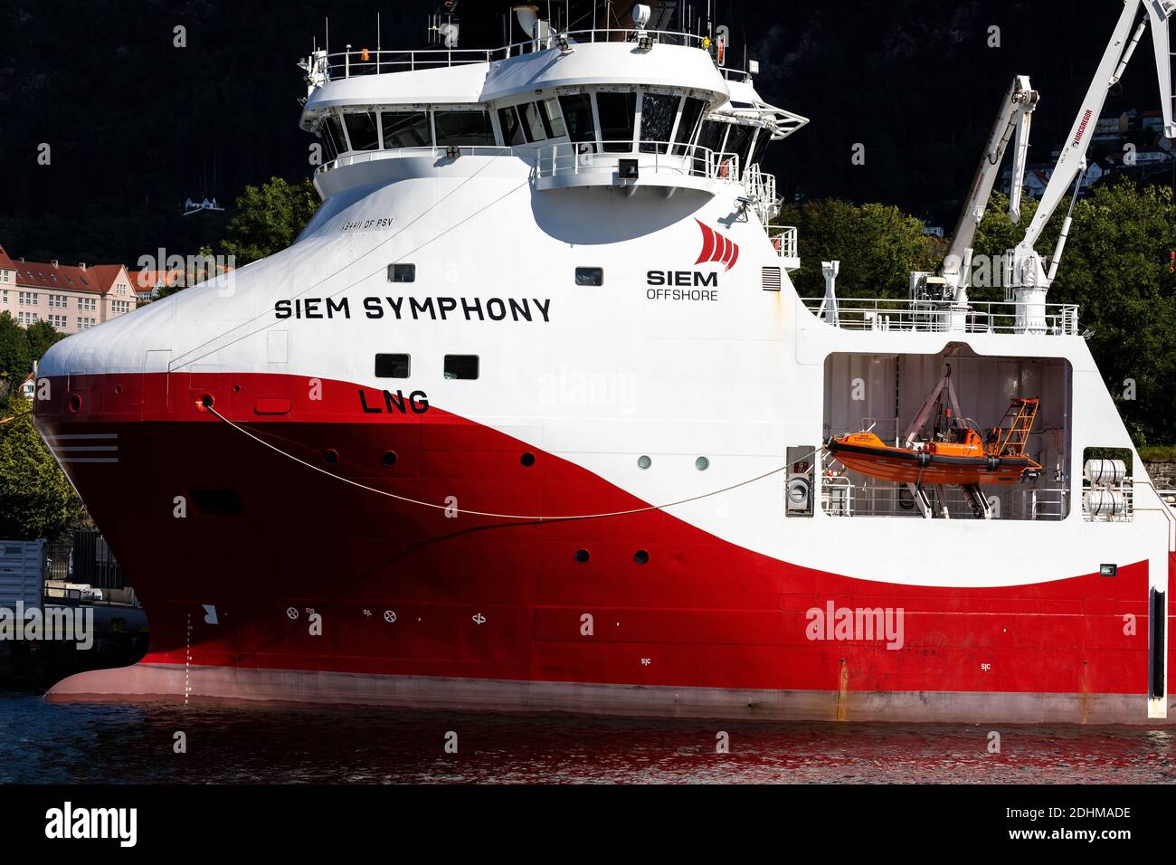 PSV Offshore platform supply vessel Siem Symphony, berthed at ...