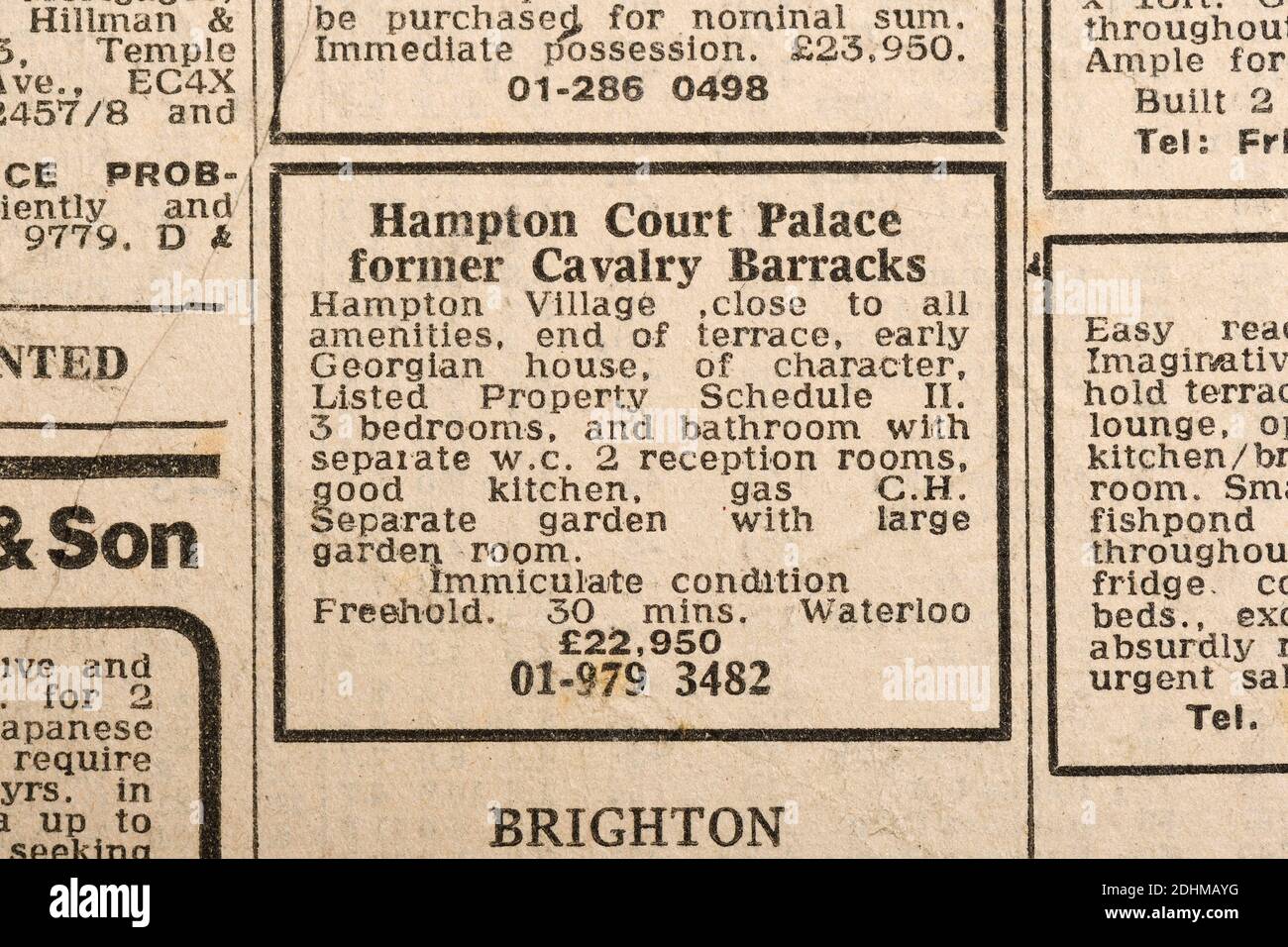 The property section of a 1976 edition of The Times newspaper UK Stock ...