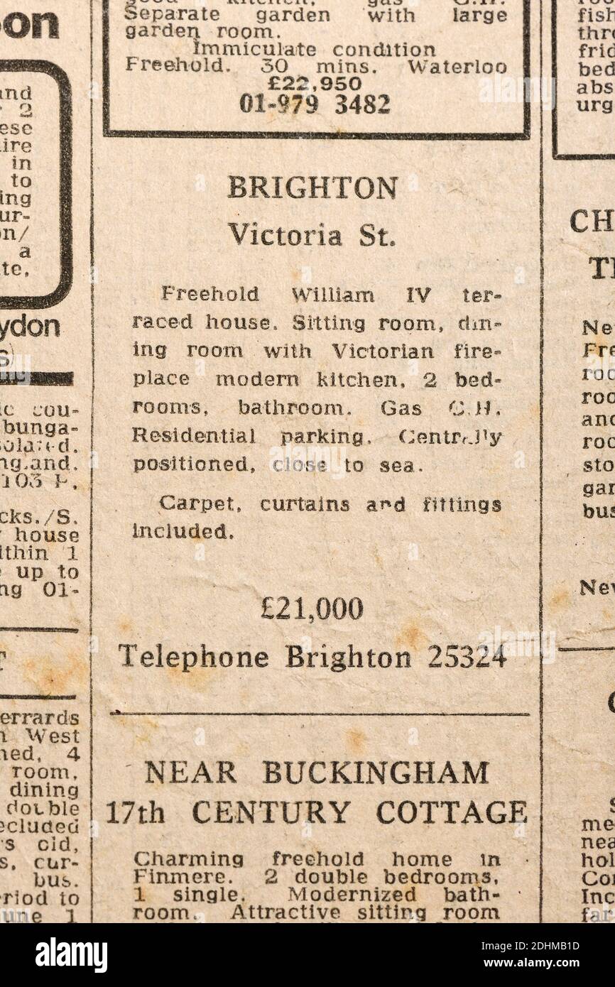 The property section of a 1976 edition of The Times newspaper UK Stock ...