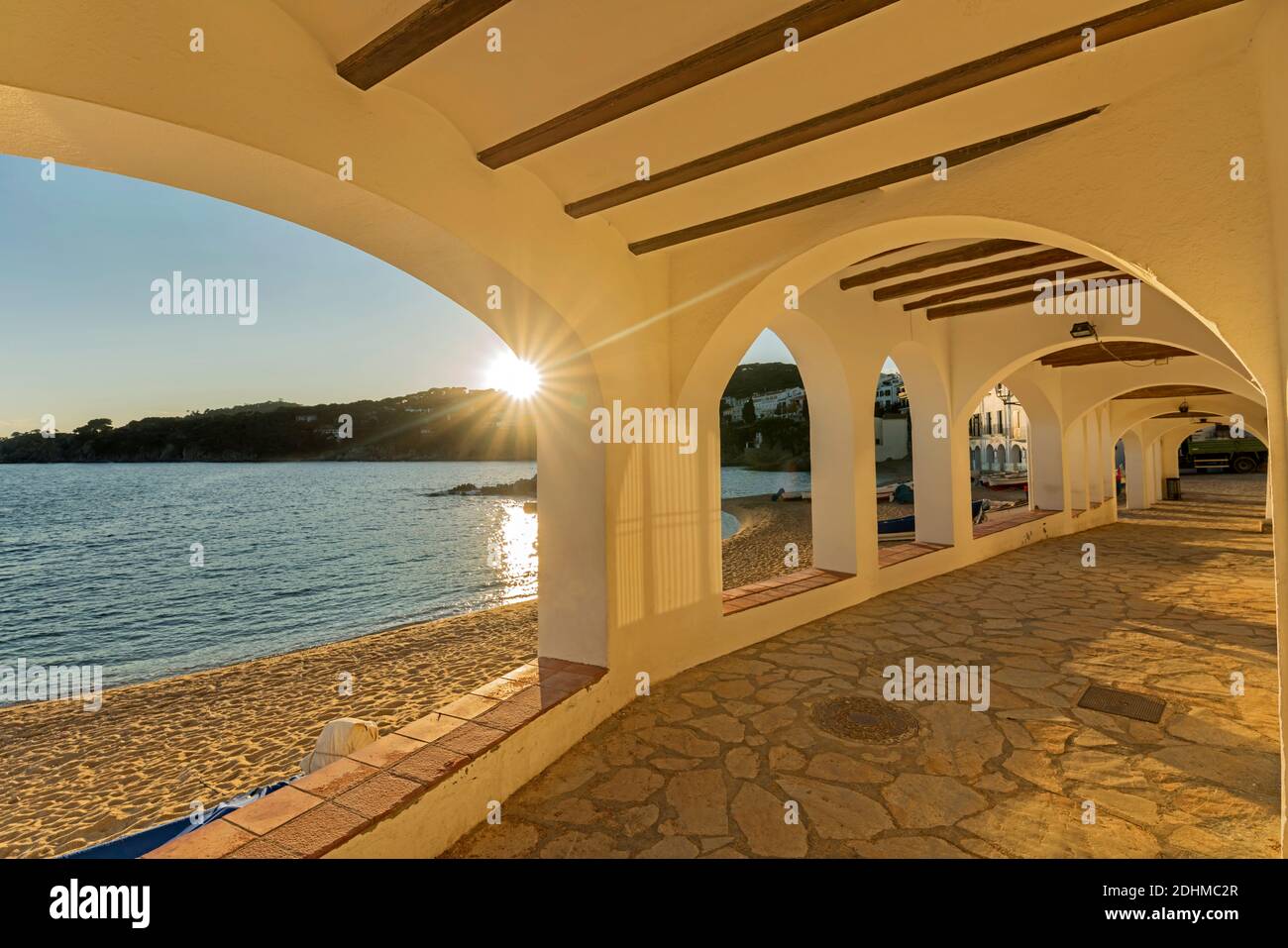 PORTICO PORT BO BEACH CALELLA DE PALAFRUGELL COSTA BRAVA CATALONIA ...