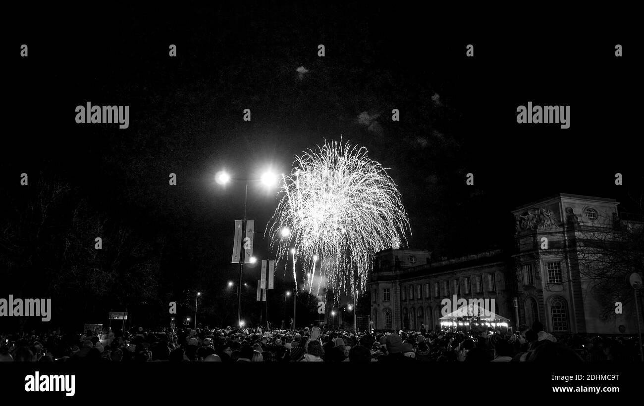 Cardiff new year’s eve Black and White Stock Photos & Images - Alamy