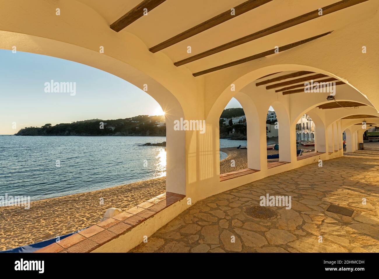 PORTICO PORT BO BEACH CALELLA DE PALAFRUGELL COSTA BRAVA CATALONIA ...