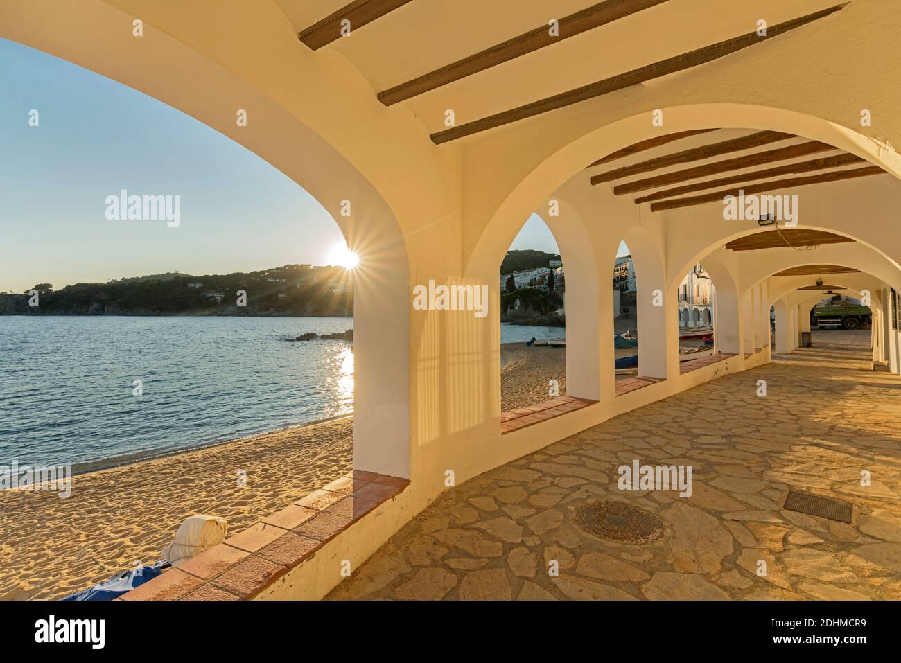 PORTICO PORT BO BEACH CALELLA DE PALAFRUGELL COSTA BRAVA CATALONIA ...